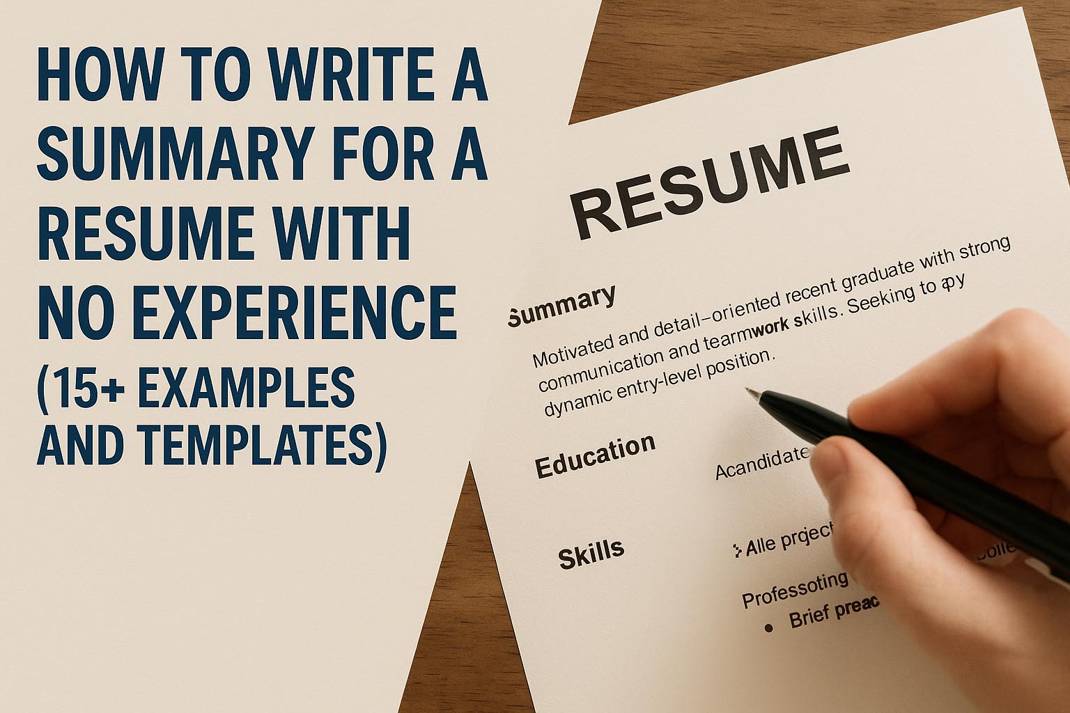 How To Write A Summary For A Resume With No Experience (15+ Examples ...