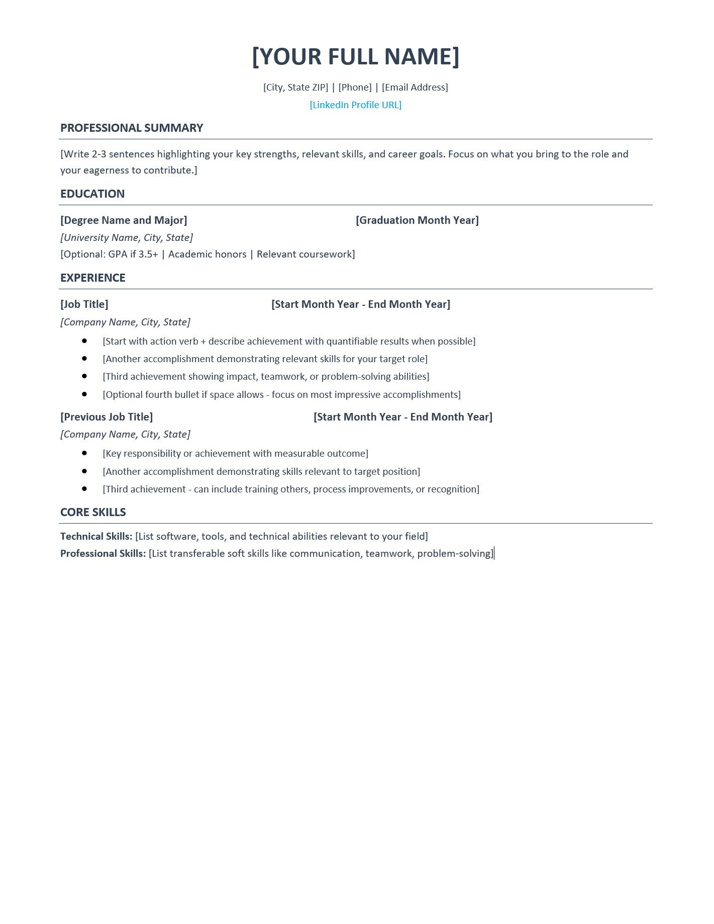 Free Beginner Resume Template For 2025: + Examples & Writing Guide ...