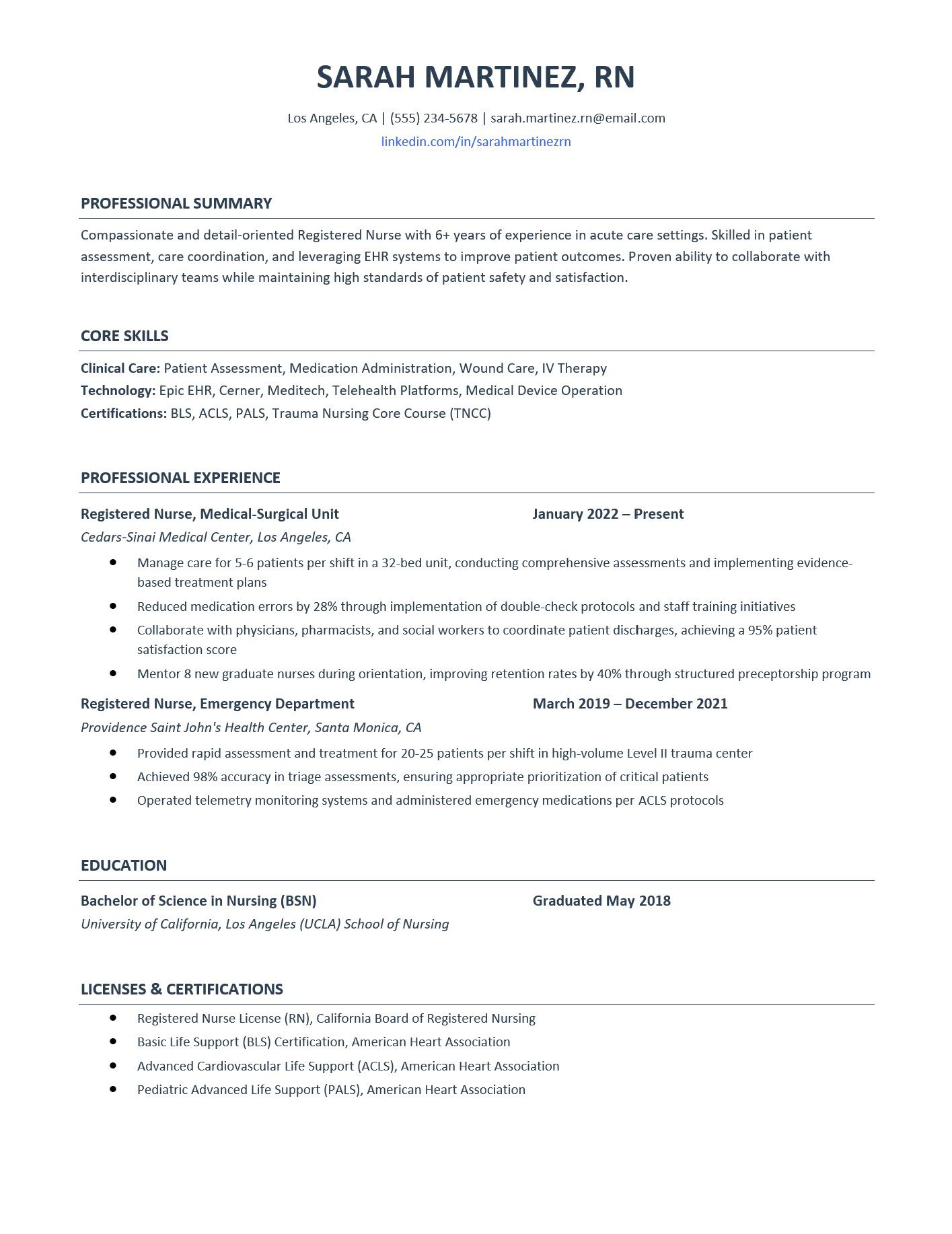 Free Healthcare Resume Template 2025: ATS-Optimized Examples & Writing ...