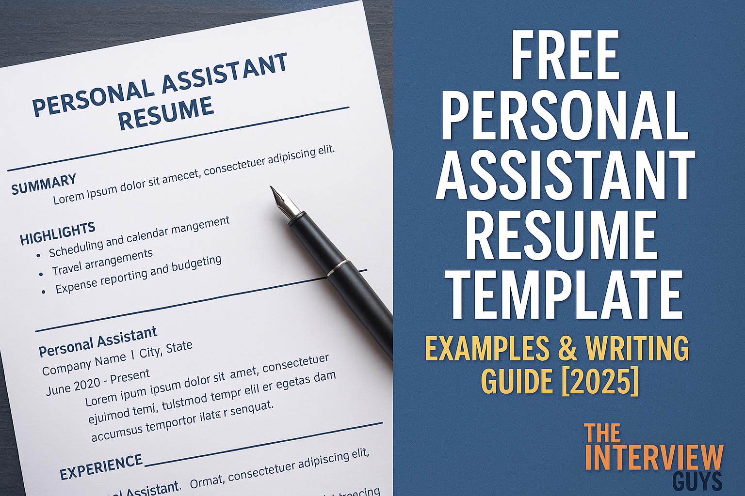 Free Personal Assistant Resume Template: Examples & Writing Guide [2025 ...