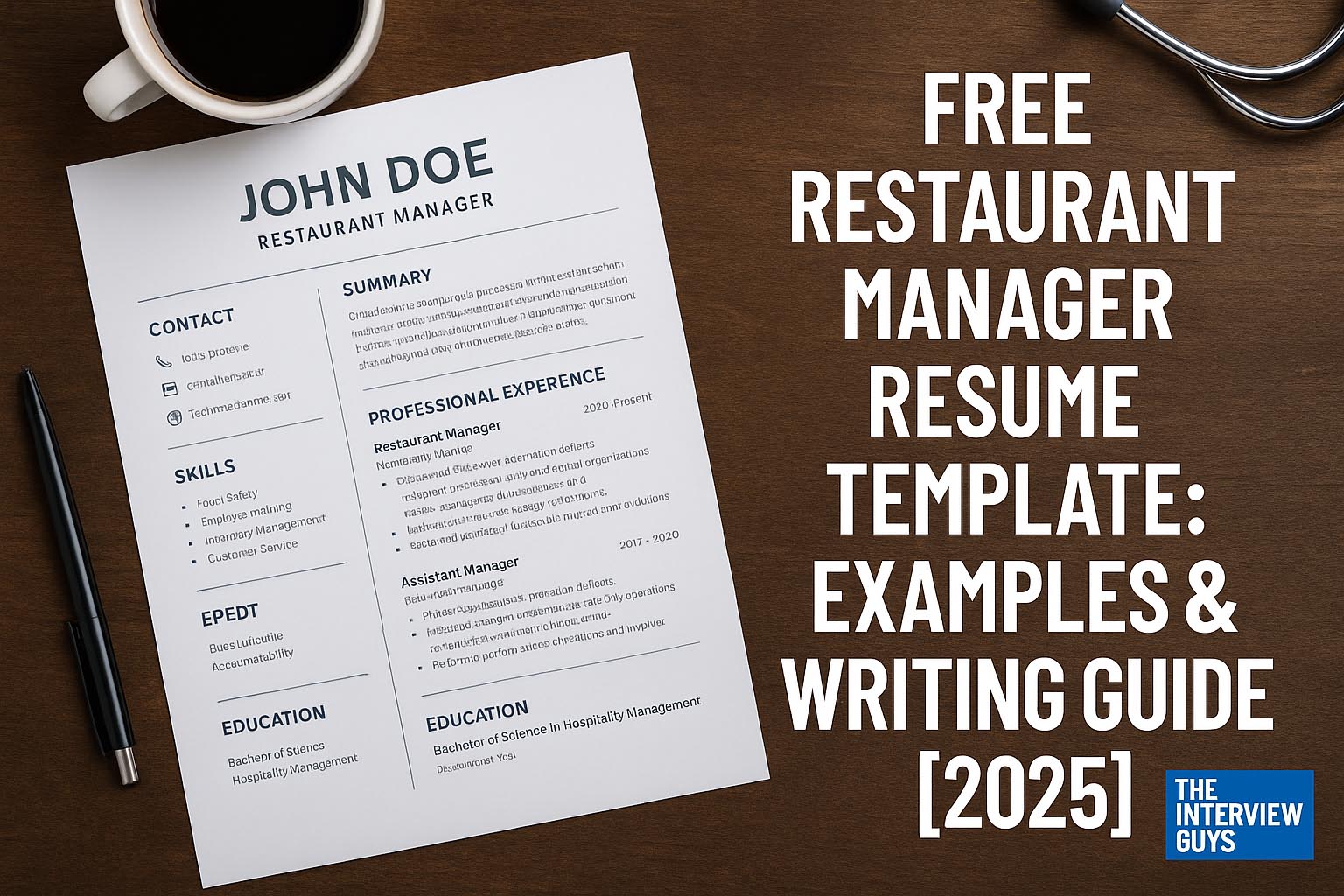 Free Restaurant Manager Resume Template: Examples & Writing Guide [2025 ...