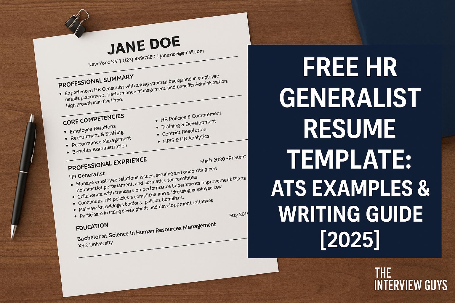 Free HR Generalist Resume Template: ATS Examples & Writing Guide [2025 ...