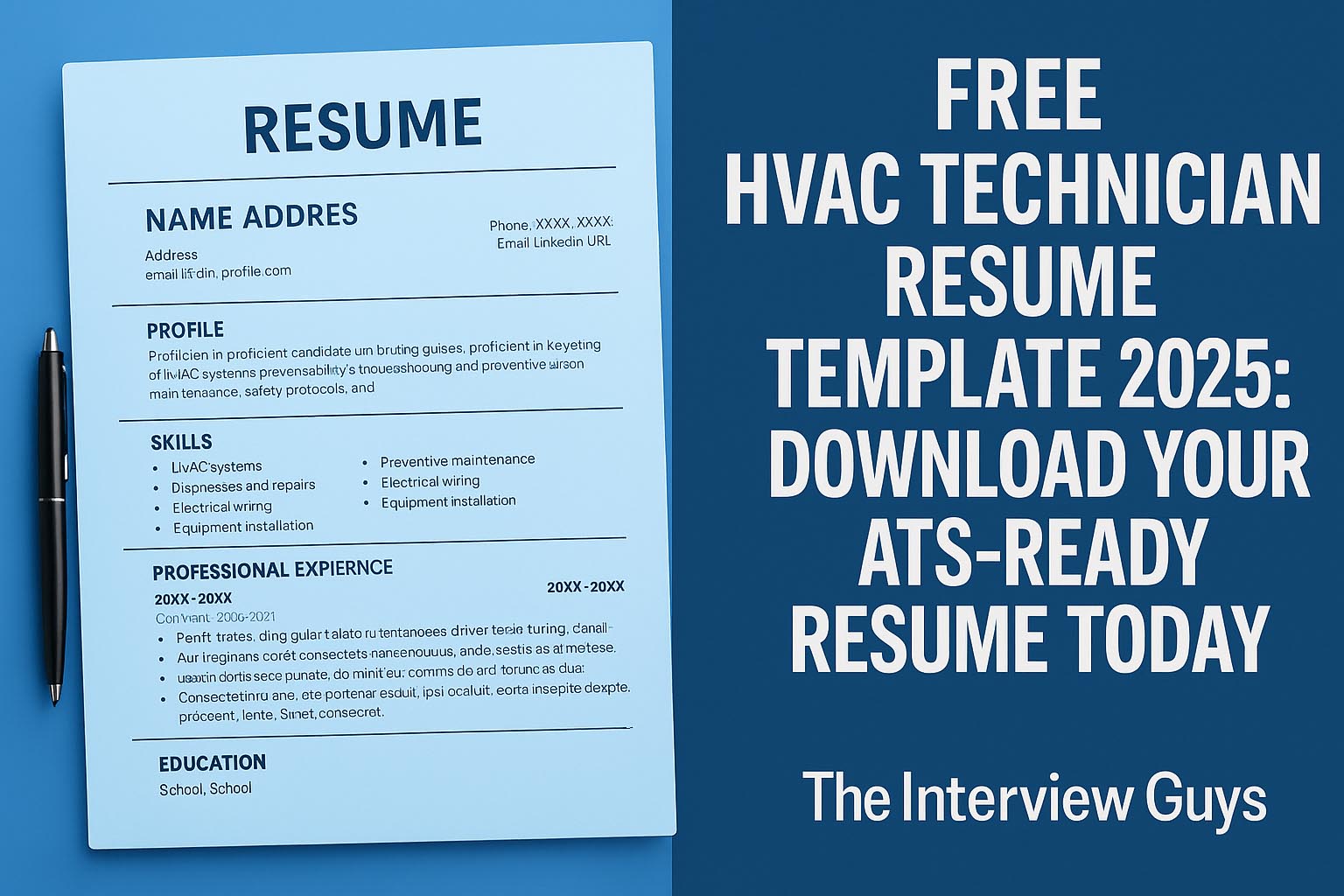 Free HVAC Technician Resume Template 2025: Download Your ATS-Ready ...