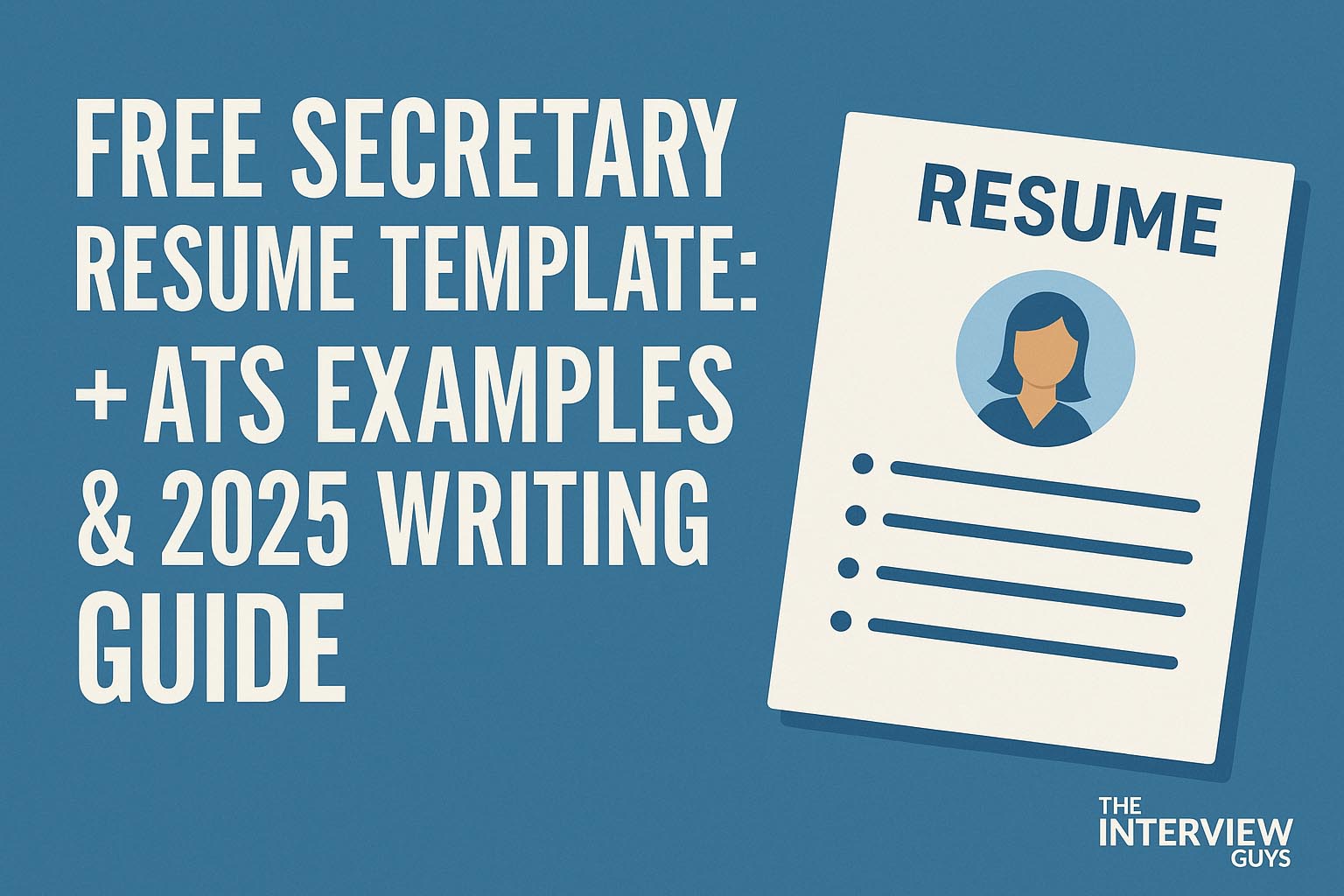 Free Secretary Resume Template: + ATS Examples & 2025 Writing Guide ...
