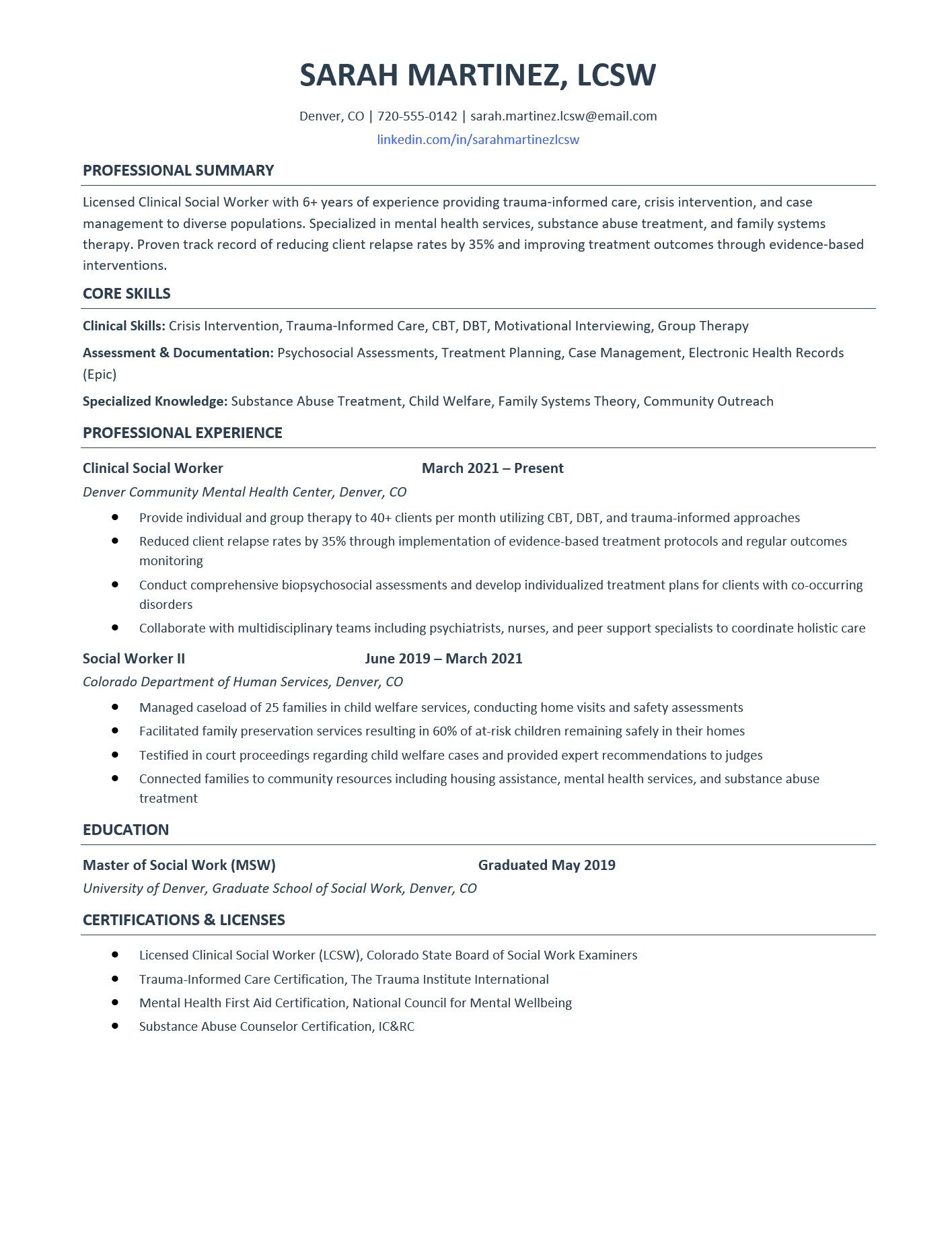 Free Social Worker Resume Template: ATS Examples & Writing Guide [2025 ...